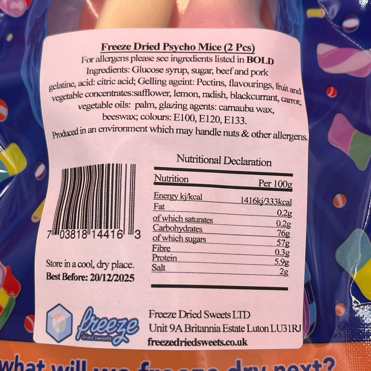 Psycho Mice 2 Pieces - Freeze Dried Sweets | Gluten Free Sweets– Sweet ...