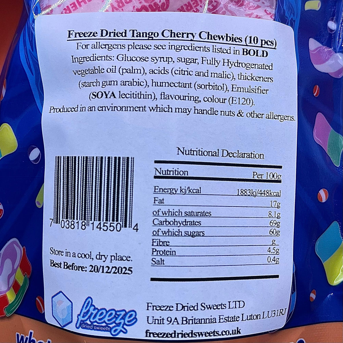 Tango Cherry Chewbies x10 - Freeze Dried Sweets– Sweet Mouthful Mixes